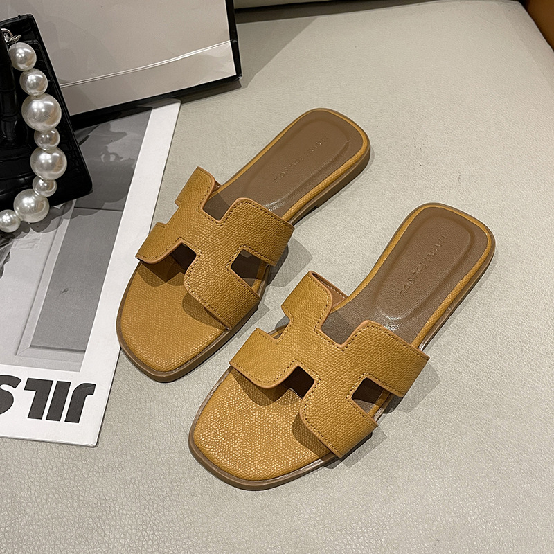 Dép nữ chữ H quai ngang da sần siêu bền êm chân hót hít Luxyshoes LXD6 ...