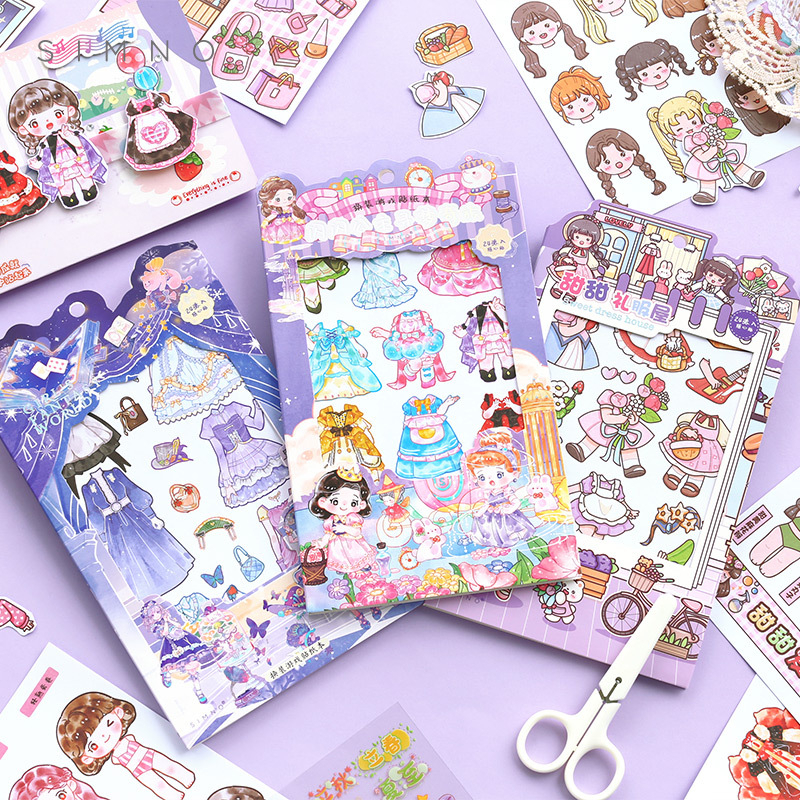 Bộ sticker cute hoạt hình - cắt ghép quần áo - bối cảnh - Thiếu Nữ Ngọt ...