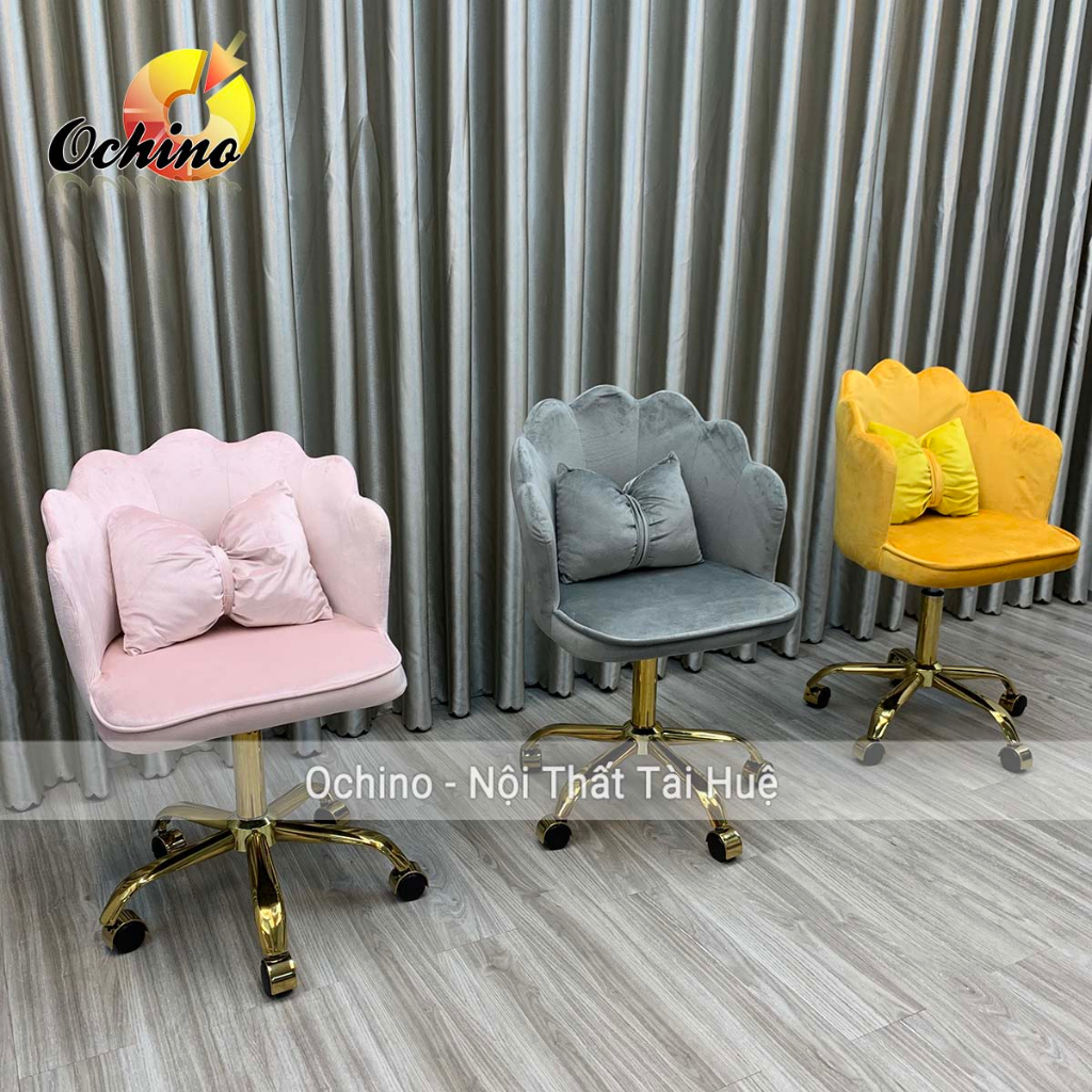 Ghế Trang Điểm Xoay Chân Vàng Nhện Mẫu Vương Miện Có Bánh Xe HIện Đại ...