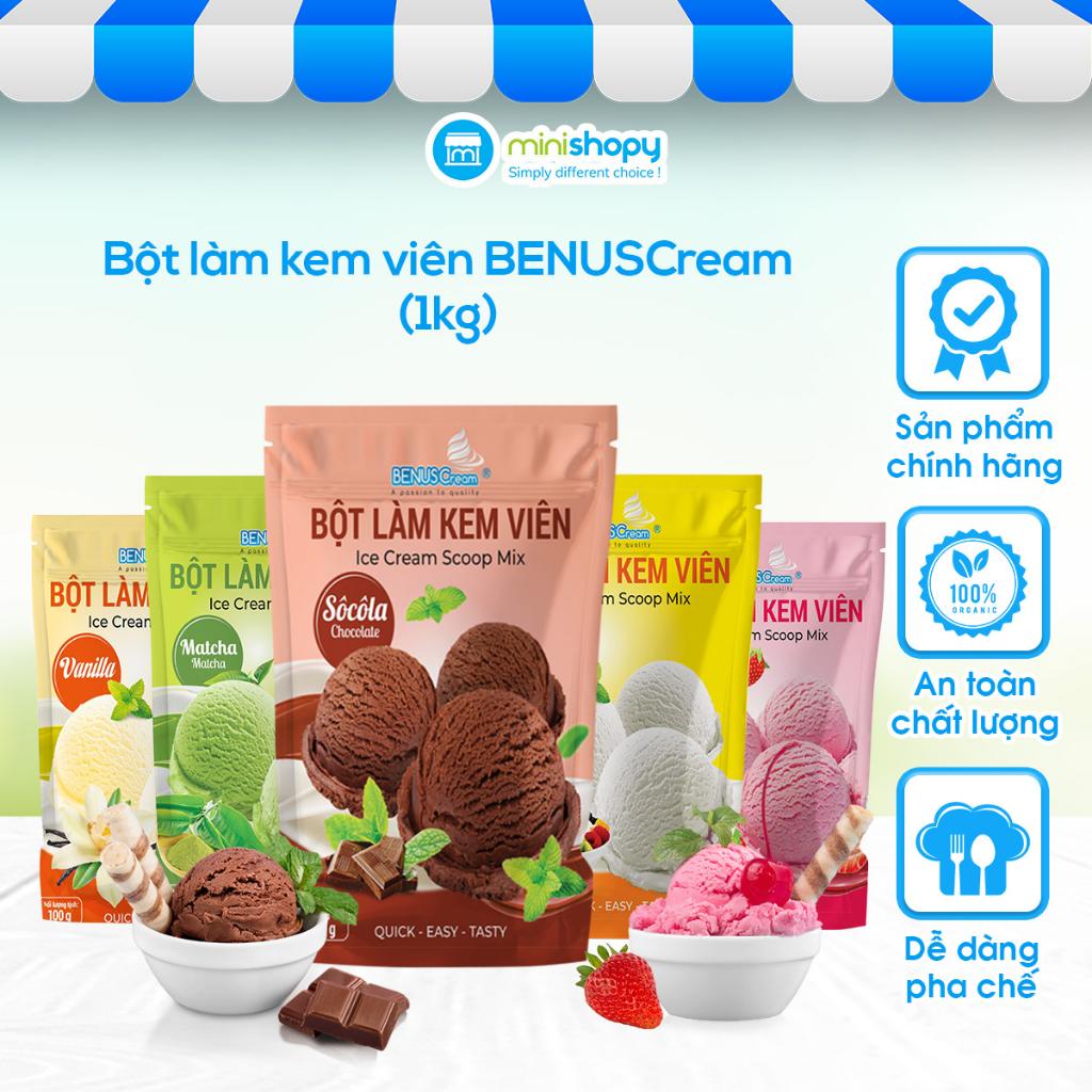 BỘt LÀm Kem ViÊn Benuscream Gói 100gr Shopee Việt Nam