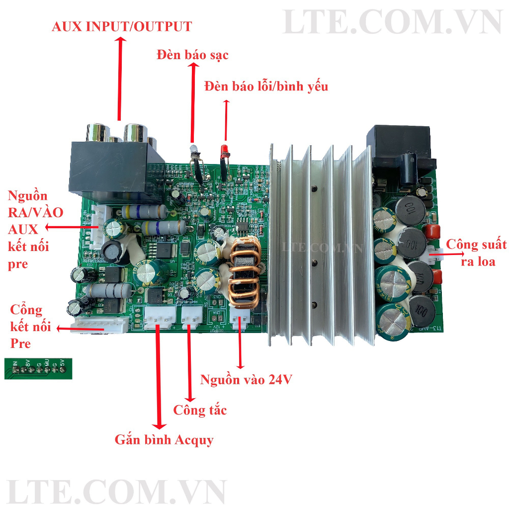 Mạch công suất loa kéo rời cho loa 4 tất đơn hoặc 3 tất đôi | Shopee ...