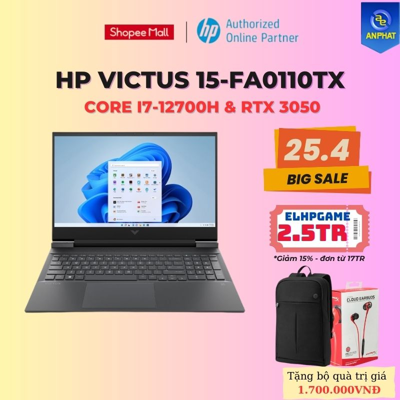 [Mã ELHP12 giảm đến 2TR] Laptop HP VICTUS 15-fa0110TX (Core i7-12700H ...