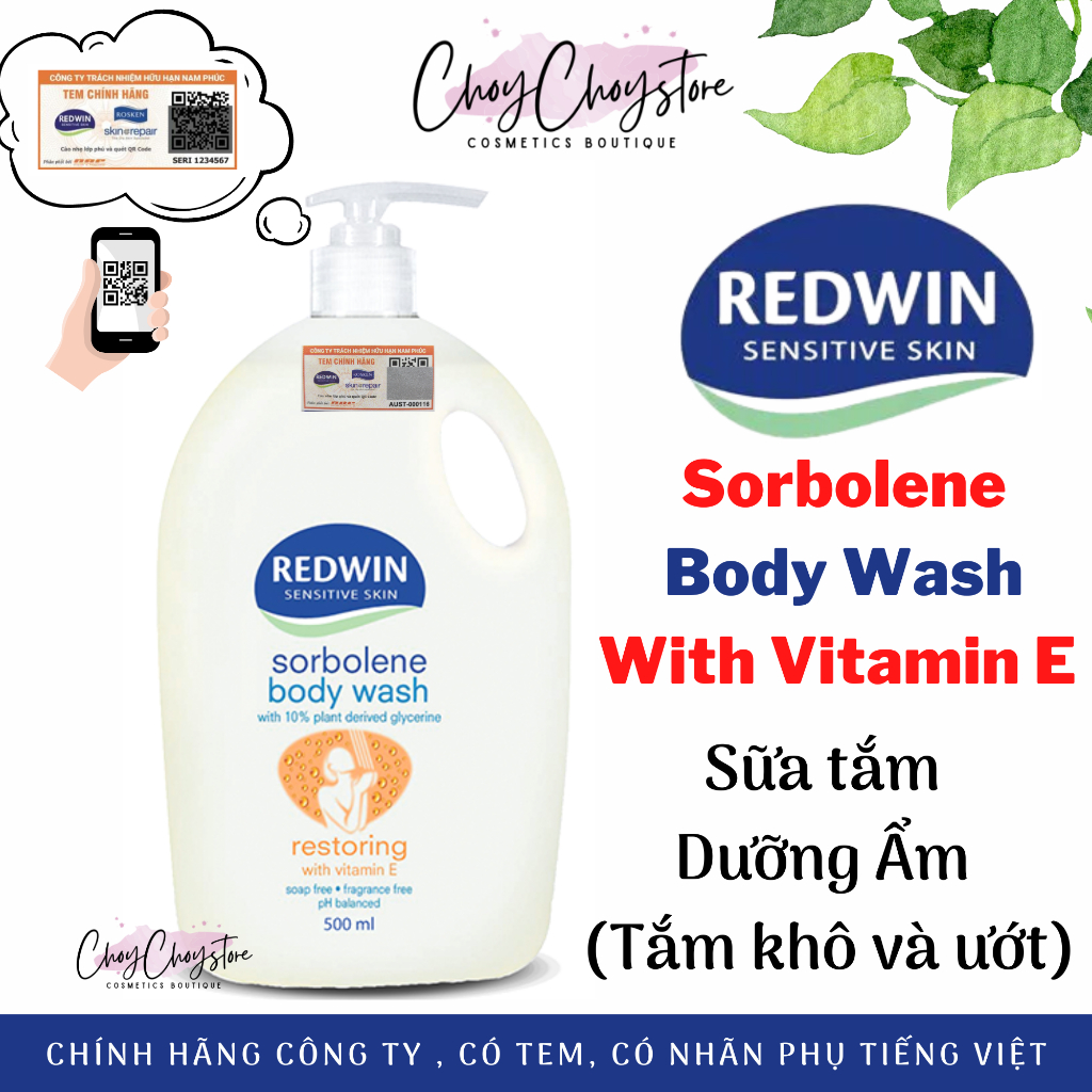 [HÀNG CTY] REDWIN Sensitive Skin Sorbolene Body Wash With Vitamin E ...