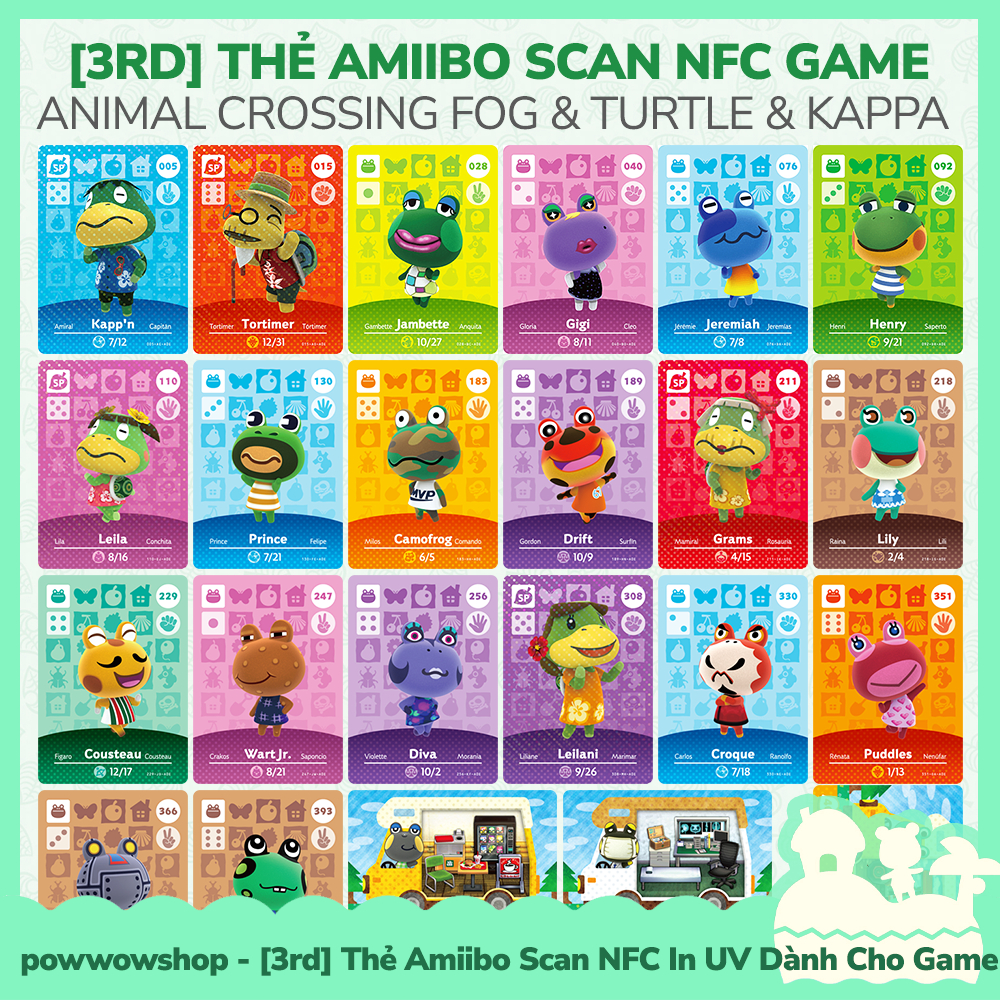 [Sẵn VN - Hỏa Tốc] 3rd Thẻ Amiibo Scan NFC Frog & Turtle & Kapp Series ...