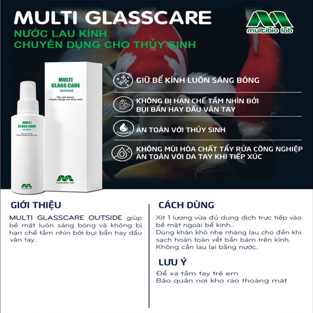 MULTI GLASS CARE IN/OUT | Dung Dịch Tẩy Cặn Canxi, Nước Lau Kính| Chuyên Dụng Cho Bể Thủy Sinh ...