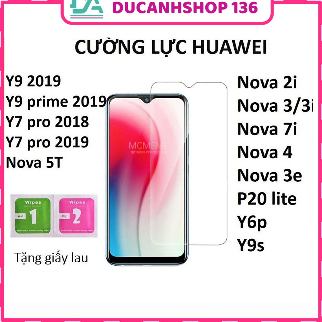 Cường lực Huawei Nova 3i Nova 3e Y7 pro Y9 2019 Y9 prime Nova 2i trong suốt | Shopee Việt Nam