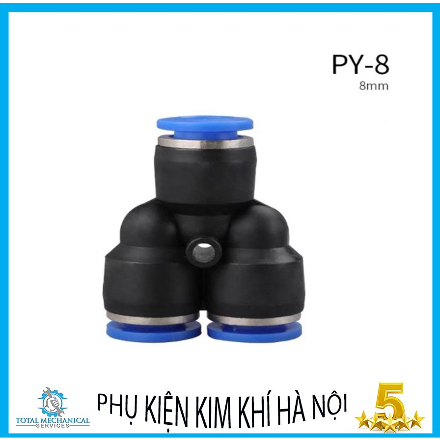 Cút Nối Nhanh Y8 (PY8) Với 3 Đầu Cắm Nhanh Dạng Chữ Y Cho Dây Hơi Phi ...
