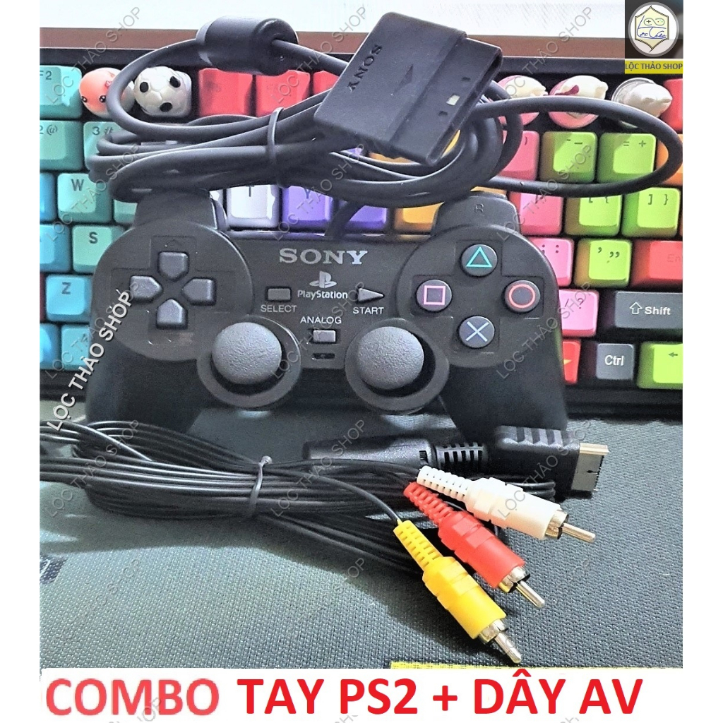 Tay cầm PS2 Combo Tay game PS2 PS1 kèm dây AV | Shopee Việt Nam