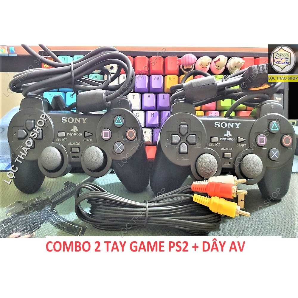Tay cầm PS2 Combo Tay game PS2 PS1 kèm dây AV | Shopee Việt Nam