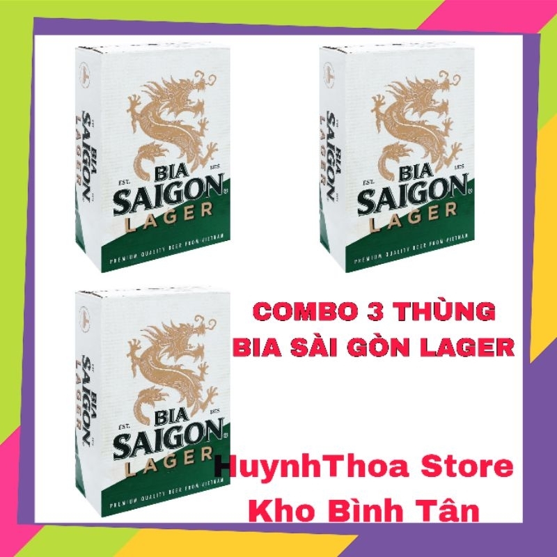 COMBO 3 Thùng 24 lon bia Sài Gòn Lager 330ml | Shopee Việt Nam