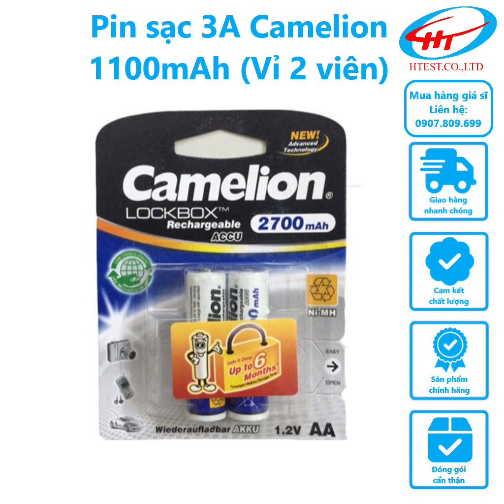 Pin sạc 3A Camelion 1100mAh (Vỉ 2 viên) - Hàng chính hãng | Shopee Việt Nam