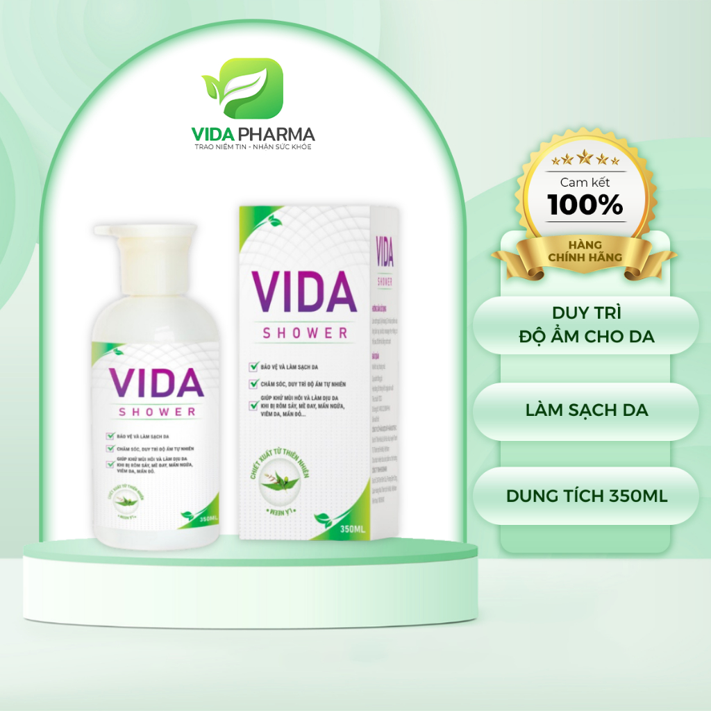 Vida Nano Shower sạch da, kháng khuẩn, duy trì độ ẩm trên da - Vida Pharma | Shopee Việt Nam