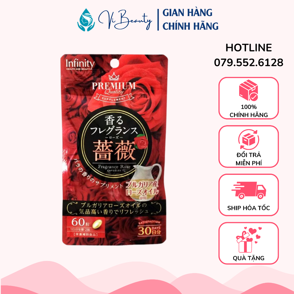 Viên Uống Thơm Cơ Thể Premium Infinity Fragrance Rose 30 Ngày Uống 60 ...