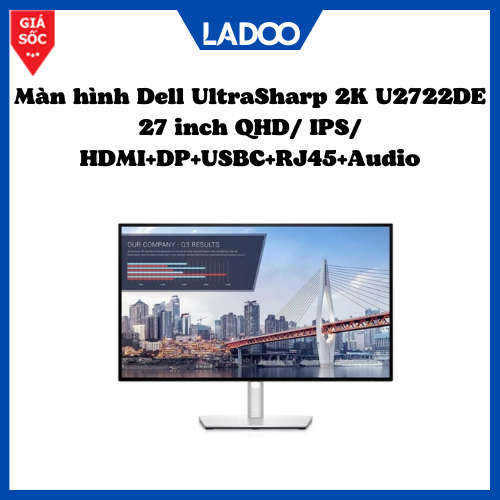 Màn hình Dell UltraSharp 2K U2722DE 27 inch QHD/ IPS/ HDMI+DP+USBC+RJ45 ...