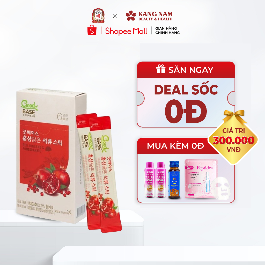 Nước Hồng Sâm KGC - CHEONG KWAN JANG Goodbase lựu đỏ 10ml x 30 gói | Shopee Việt Nam