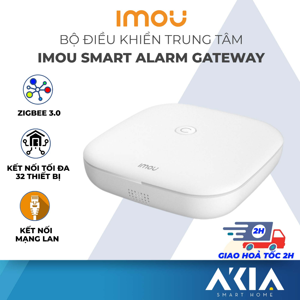 Bộ trung tâm điều khiển hub IMOU smart alarm gateway, zigbee 3.0, có cổng LAN, kết nối 32 thiết ...