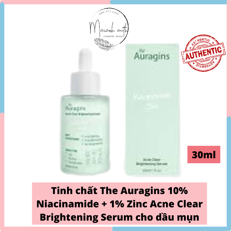 Tinh Chất Cho Da Dầu Mụn The Auragins 10% Niacinamide + 1% Zinc Acne ...
