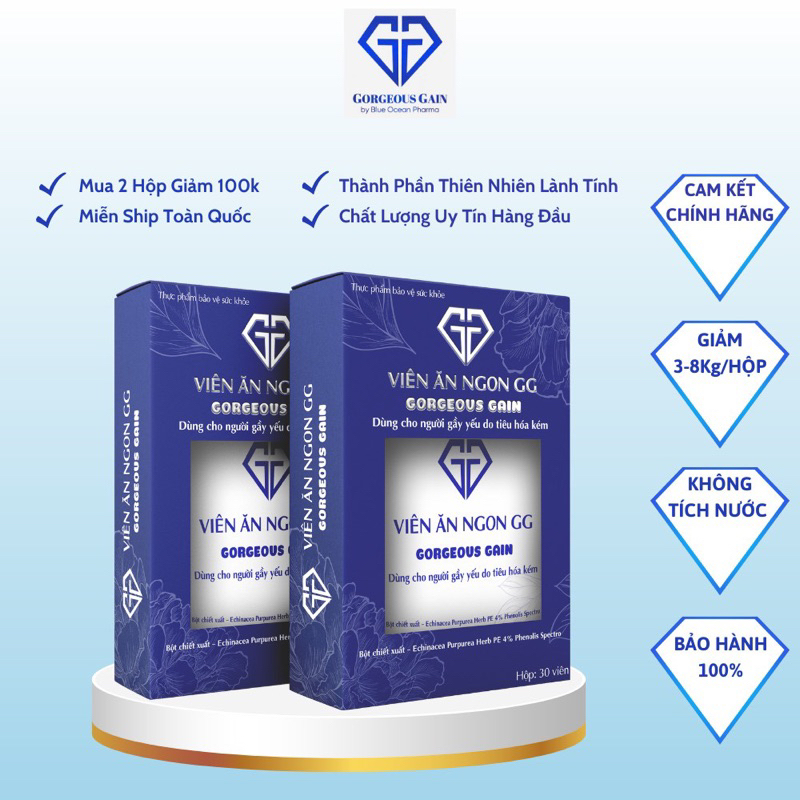 [Combo 2 Hộp Tặng Kèm] Viên Ăn Ngon GG Cải Thiện Hệ Tiêu Hoá Giúp Ăn ...