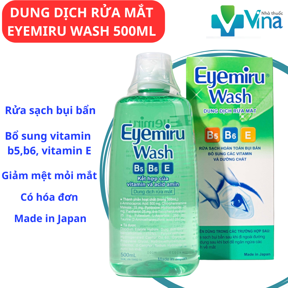 Dung Dịch Rửa Mắt Eyemiru Wash Nhật Bản- Có hóa đơn -Chai 500ml ...