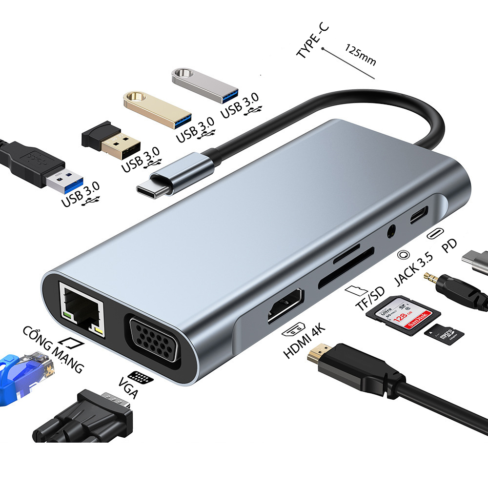Hub TYPE C to USB 3.0 SIDOTECH 13 PORT trạm chuyển đổi mở rộng thêm các ...