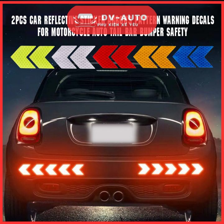 Bộ 12 miếng Decal mũi tên, Open phản quang dán đuôi xe ô tô, xe máy by ...