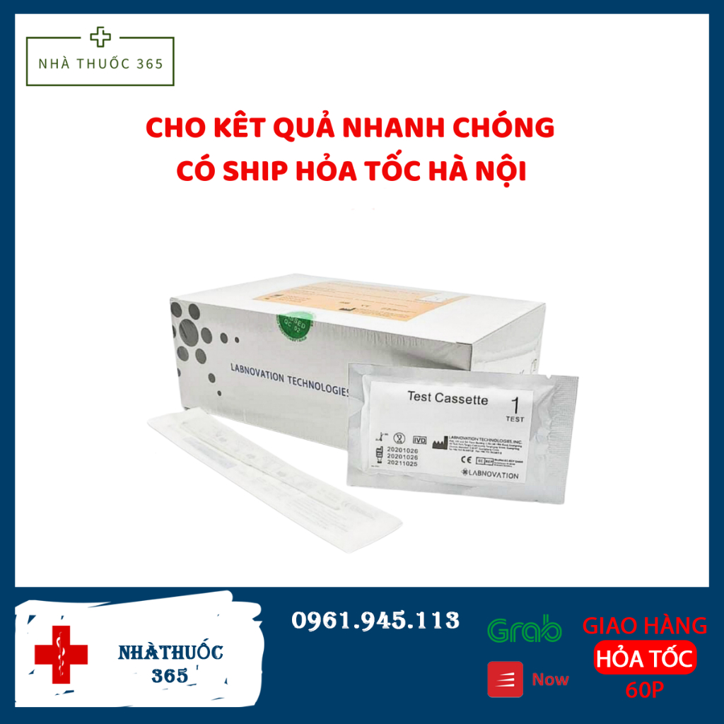 Bộ que test nhanh covid hàng chính hãng LABNOVATION lấy dịch mũi ...