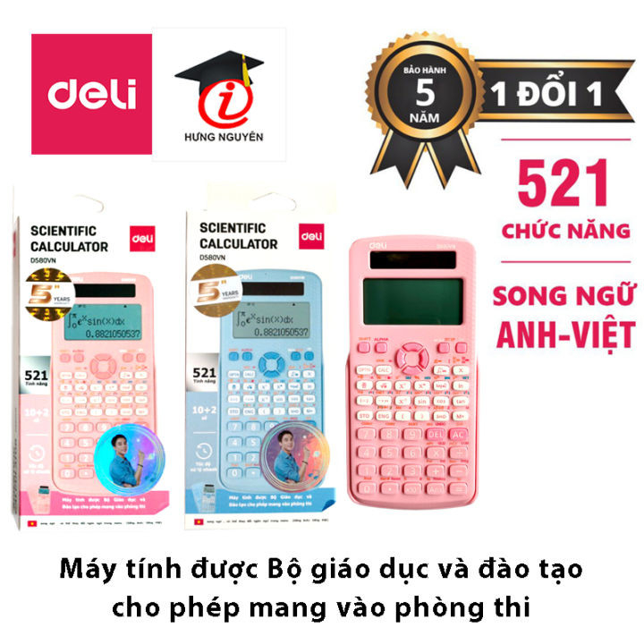 Máy Tính Deli D580VN (521 Tính Năng Giống Như CASIO Fx-580VN X)- Tặng ...