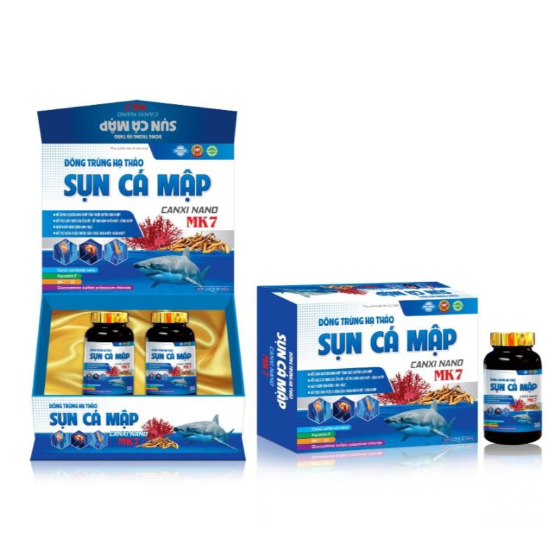 Đông trùng hạ thảo sụn cá mập canxi nano MK7 dạng viên | Shopee Việt Nam