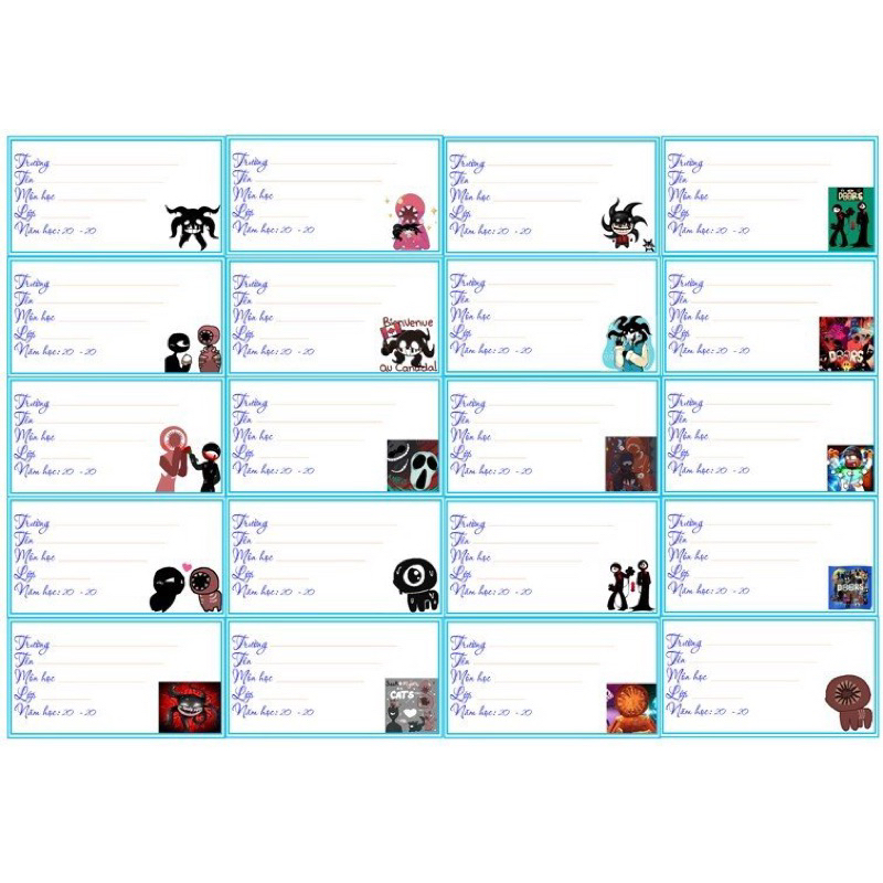 Nhãn vở Roblox Doors Ambush figure seek hide Rush Eyes Halt Jack Glitch ...