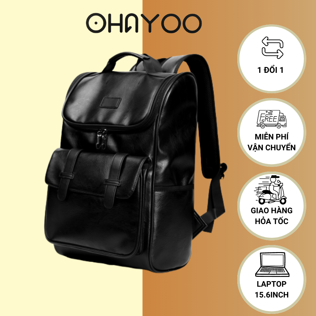 Balo laptop 15.6 inch, balo da nam nữ chống nước phong cách hàn quốc Ohayoo, túi chống sốc ...