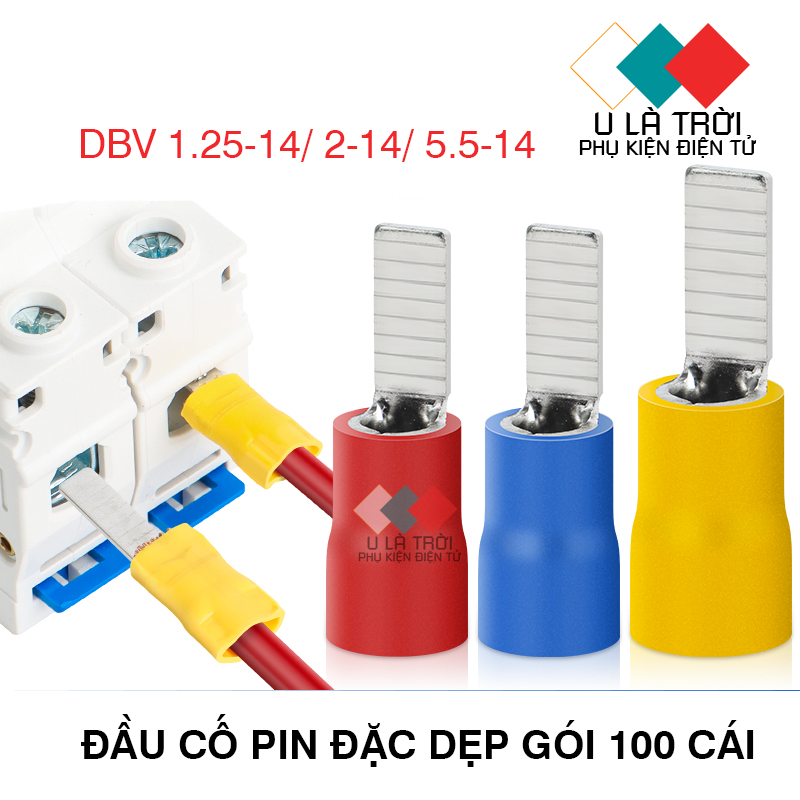 Gói 100 Đầu cos pin đặc dẹp DBV 1.25-14/ 2-14/ 5.5-14 | Shopee Việt Nam