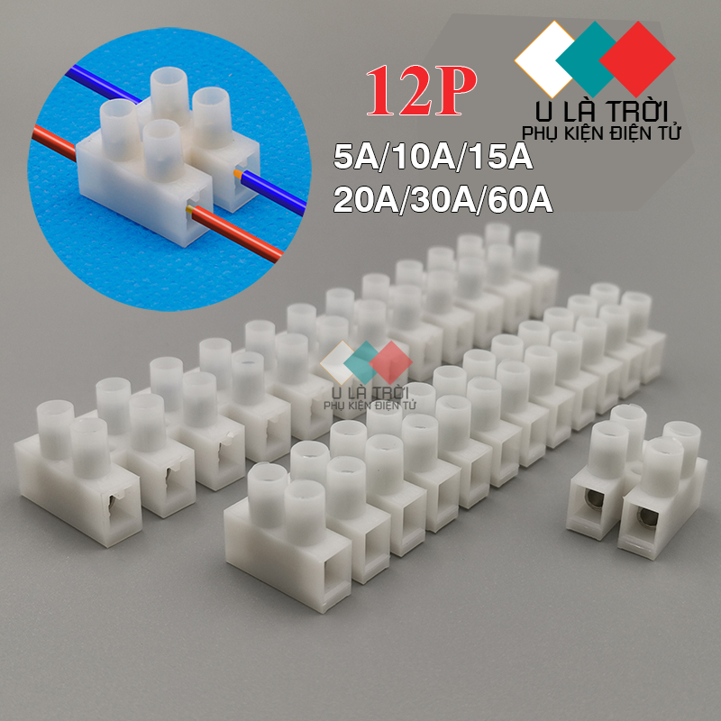 Thanh cầu đấu nối dây điện 12P trắng 5A 10A 15A 20A 30A 60A đồng nguyên chất | Shopee Việt Nam
