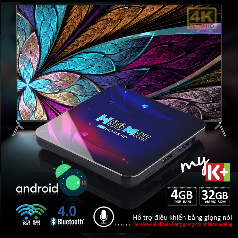 [ TV BOX ANDROID 11.0 ] Ram 4G Rom 32G kết nối internet cho tivi thường ...
