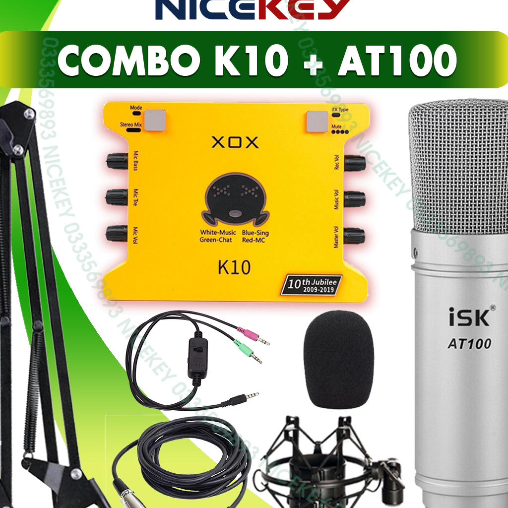 Bộ Combo Mic Thu Âm Hát Livestream Soundcard XOX K10 2020 & Mic ISK ...