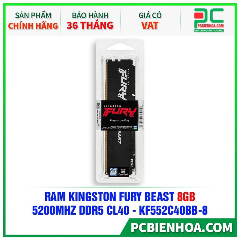 RAM KINGSTON FURY BEAST 8GB 5200MHZ DDR5 CL40 - KF552C40BB-8 | Shopee Việt Nam