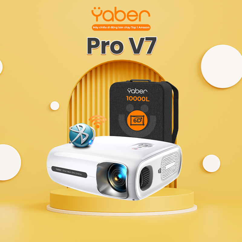 Máy chiếu gia đình Yaber Pro V7 độ sáng 9500L/ 5G WiFi/ Độ phân giải ...