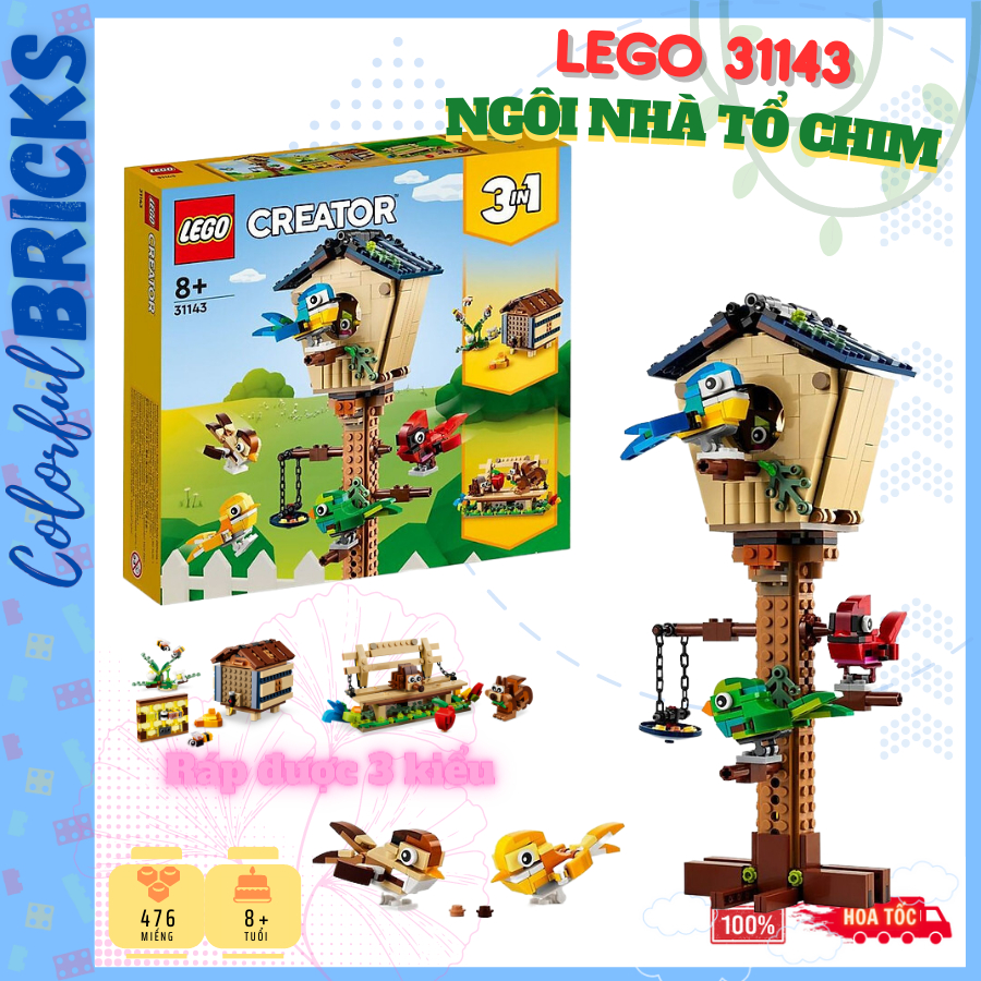 Lego 31143 Ngôi nhà tổ chim Birdhouse | Lego creator 3in1 chính hãng ...