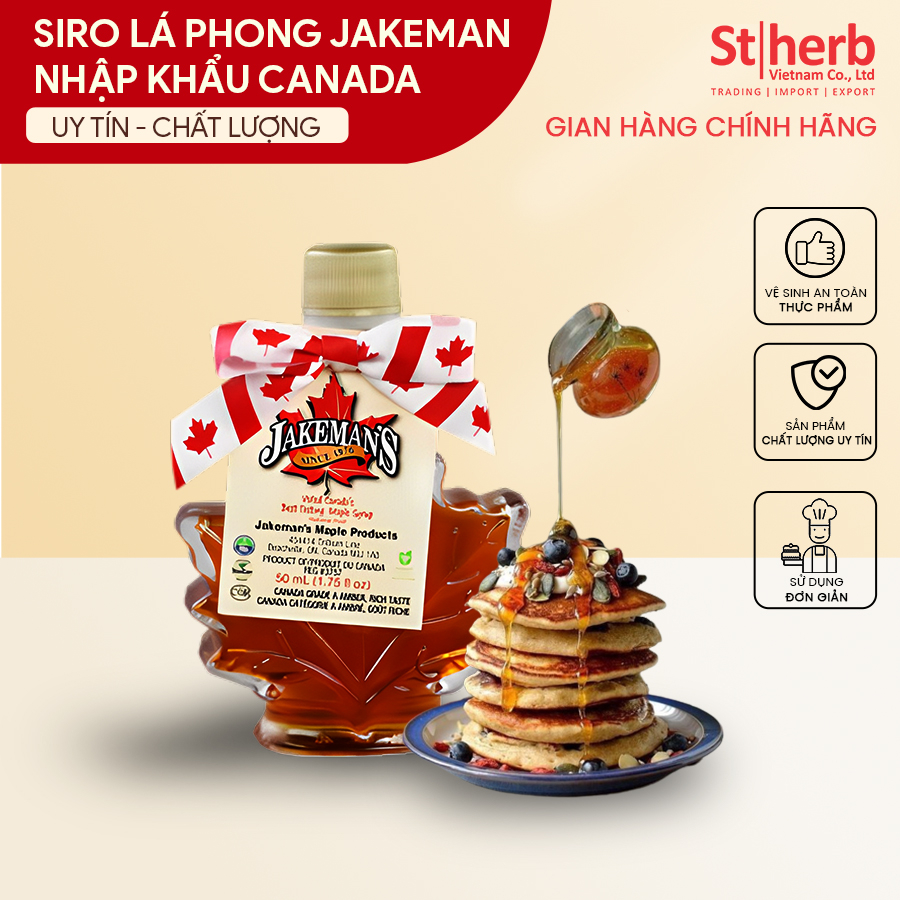 Siro phong 100% nguyên chất JAKEMAN - JAKEMAN's Maple Syrup 100% Pure ...