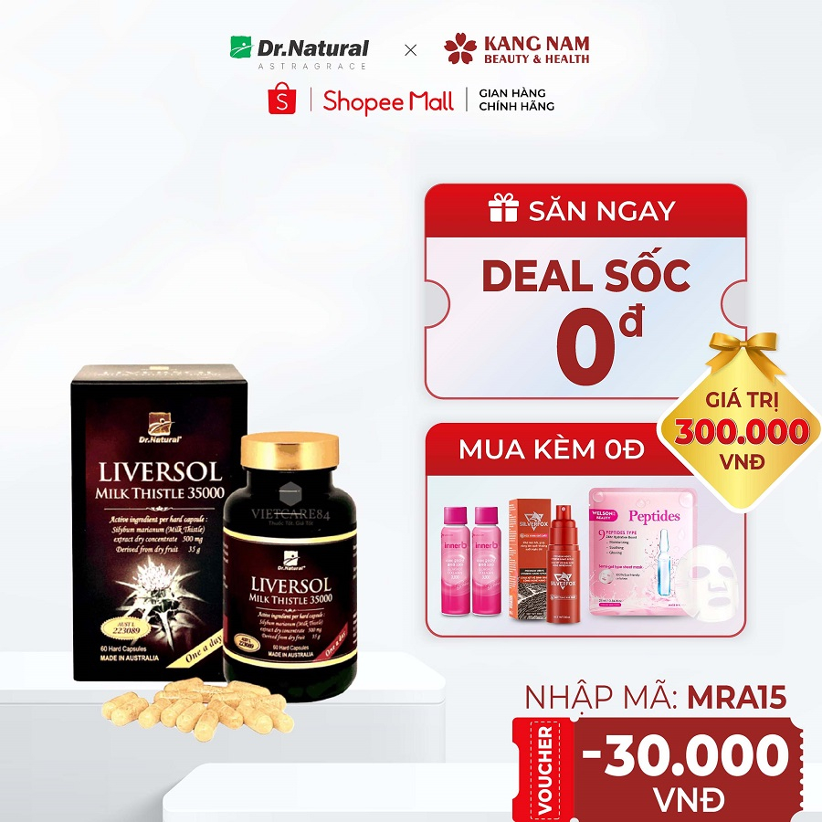 Viên Bổ Gan Dr Natural Liversol Milk Thistle 35000 Hộp 60 viên | Shopee ...