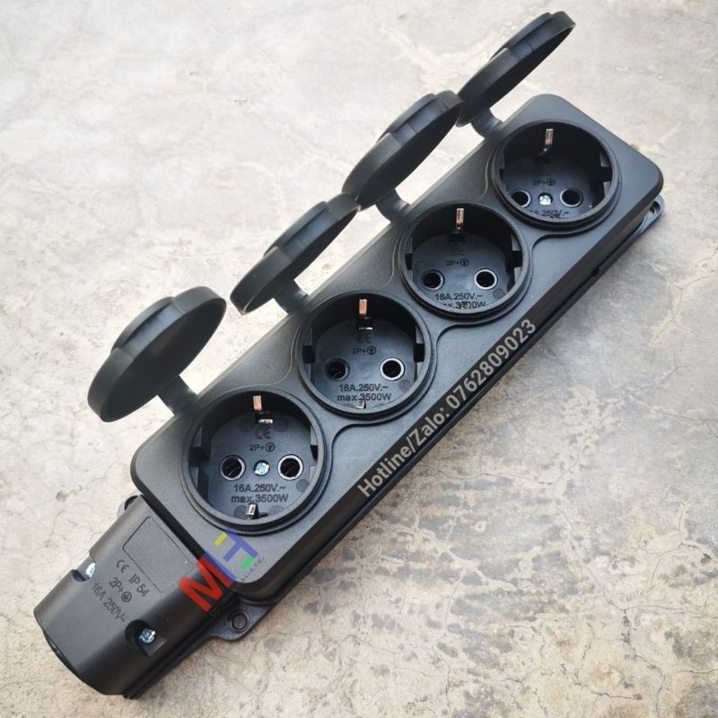 Ổ Cắm Điện Công Nghiệp Chống Nước IP54 - 4 Ổ Schuko Type F Chuẩn Châu ...