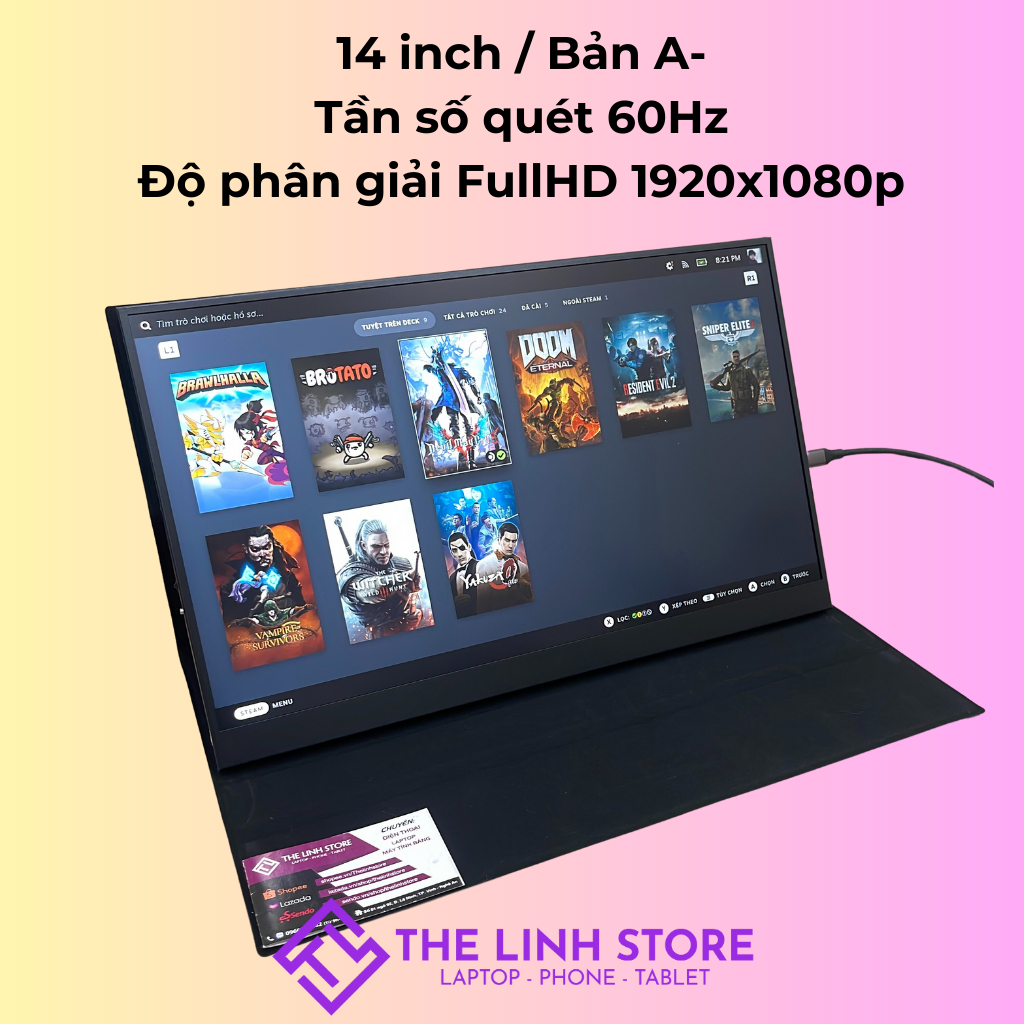 Màn hình di động 14 inch IPS 2.5K TypeC Thunderbolt - Tặng kèm bao da ...