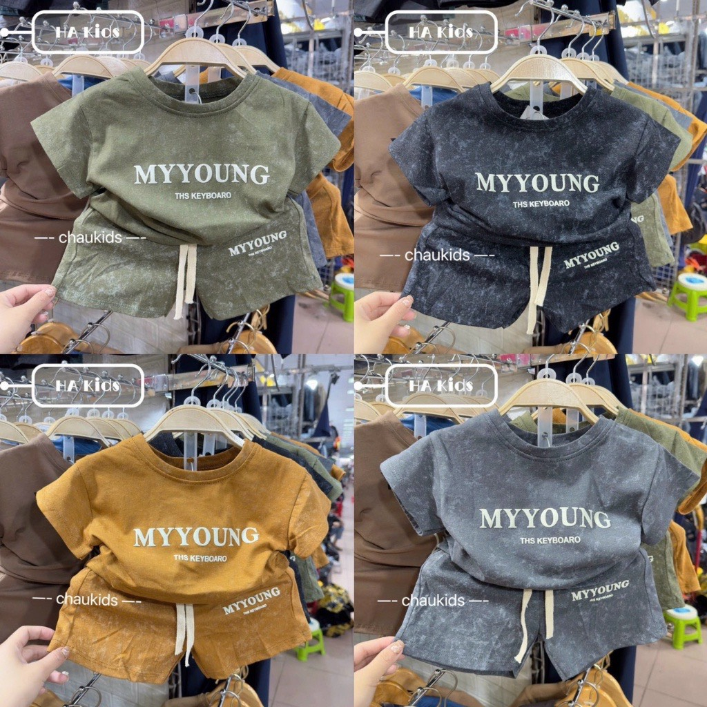 Bộ Cộc Tay Bé Trai Hoạ Tiết Loang Lạ Mắt Chất Liệu Cotton Siêu Chất ...