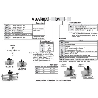 VBA40-04GN bộ tăng áp VBA40-04GN VBA10A VBA20A VBA40A VBA43A khí nén SMC | Shopee Việt Nam