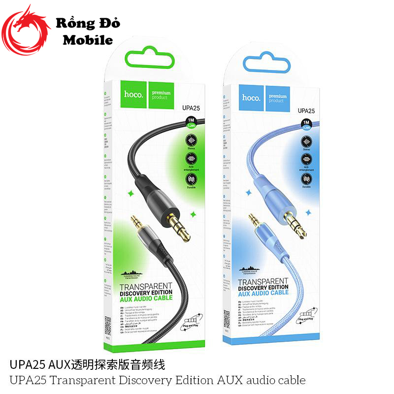 Cáp Jack Chuyển Đổi Hoco UPA25 3.5mm to 3.5mm dài 1M kết nối các thiết bị âm thanh với nhau ...