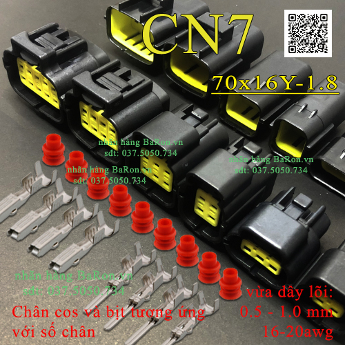 [1.8mm] Đầu nối dây điện chống nước ô tô xe máy 2P 3P 4P 6P 8P (ô tô, xe tải, xe khách) -70x16Y ...