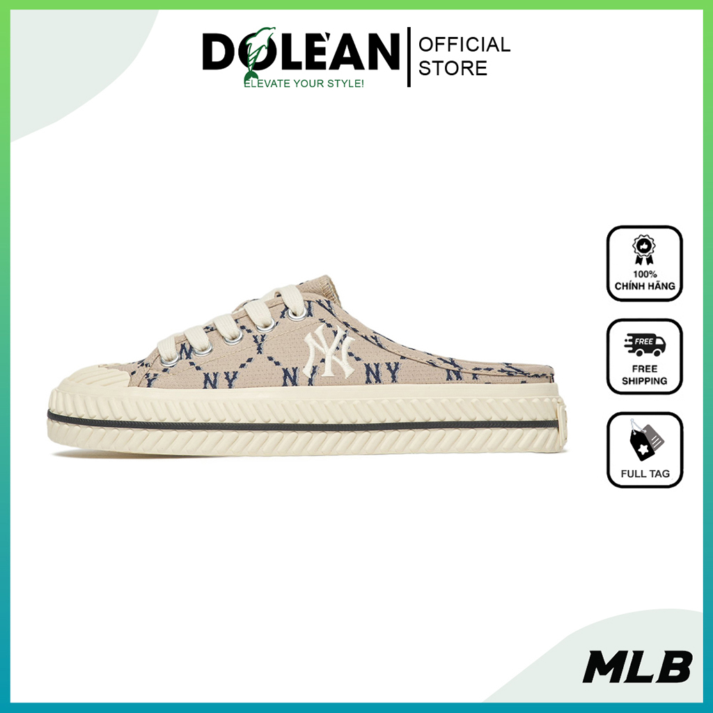 [CHÍNH HÃNG] Giày Đạp Gót MLB Playball Mule Dia Monogram New York ...