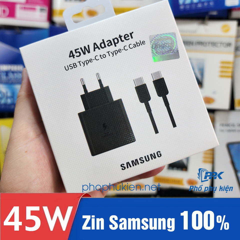 Combo Củ Cáp Sạc Siêu Nhanh 45W cho Samsung S23 Ultra 5G, S22 Ultra, S21 Ultra, Note 10 Plus ...