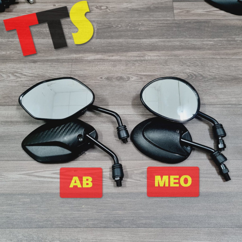 Gương chiếu hậu, kính xe máy mẫu chiếc lá AB vân carbon chân 8ly, 10ly ...
