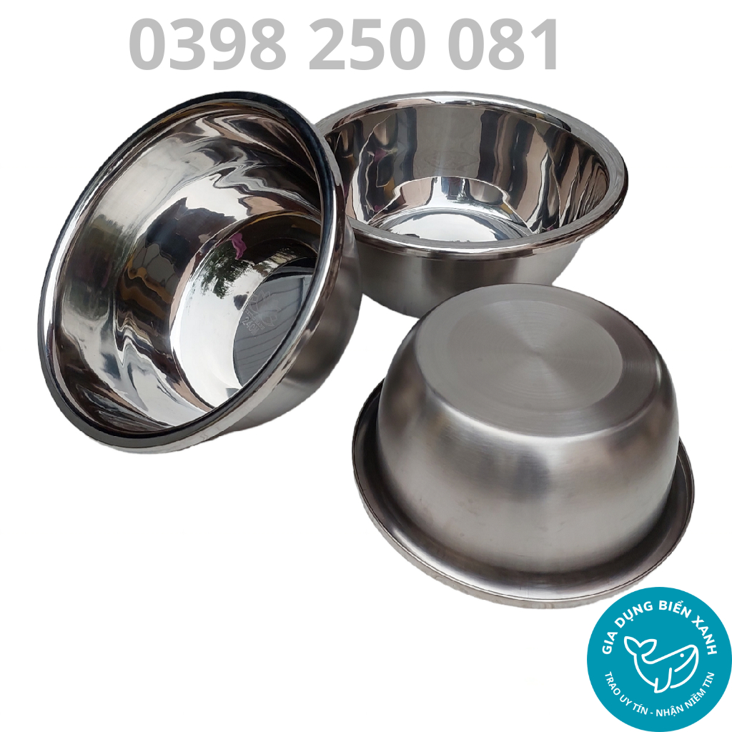 Thau chậu inox sâu lòng size 18cm 20cm 22cm 24cm 26cm 28cm 30cm 32cm 34cm 36cm - Âu inox sâu ...