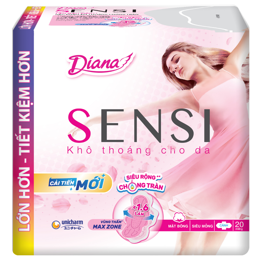 [HÀNG CTY] Băng vệ sinh DIANA Sensi Cool Siêu Thấm SMC MKC | Shopee ...